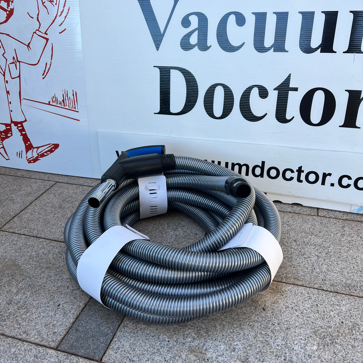 Switched 12 Metre 32mm Domestic Silver Ducted Vacuum Hose Complete ...