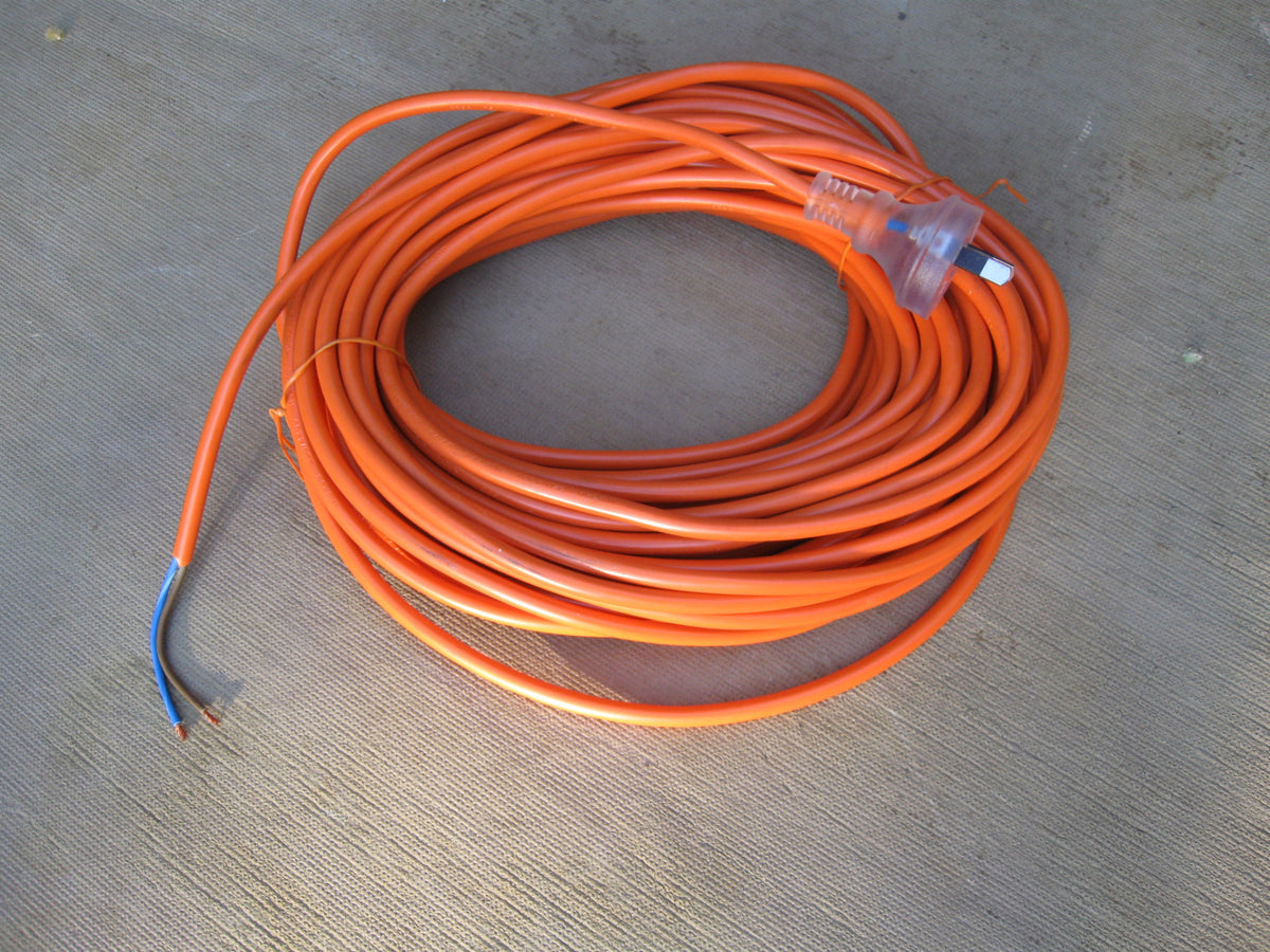 2 Core Orange 20M 10 Amp Appliance Repair Lead With Clear Moulded Plug ...